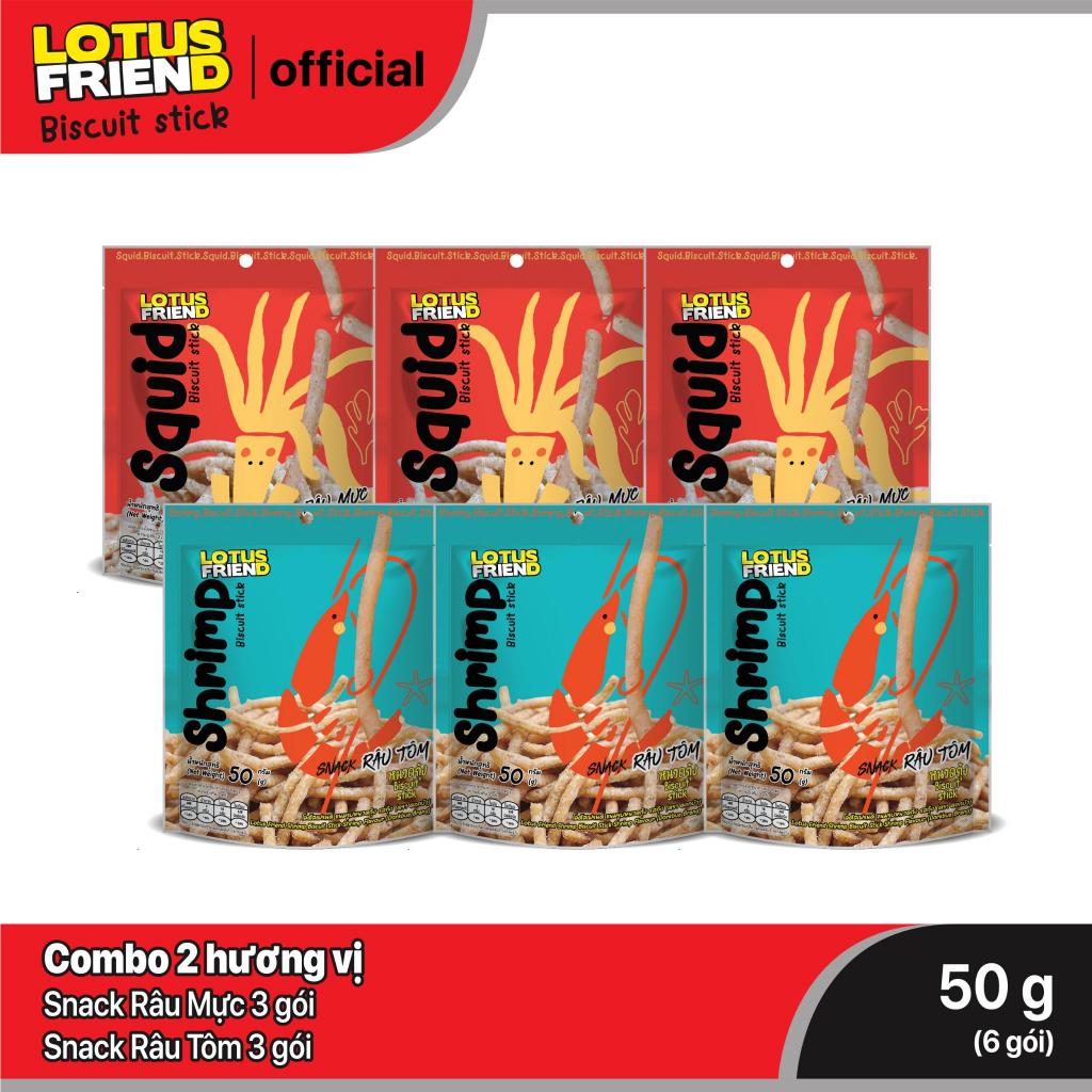 Combo Snack Lotus Friend Râu Mực/ Râu Tôm Tươi 50g Ăn Vặt Thái Lan ...