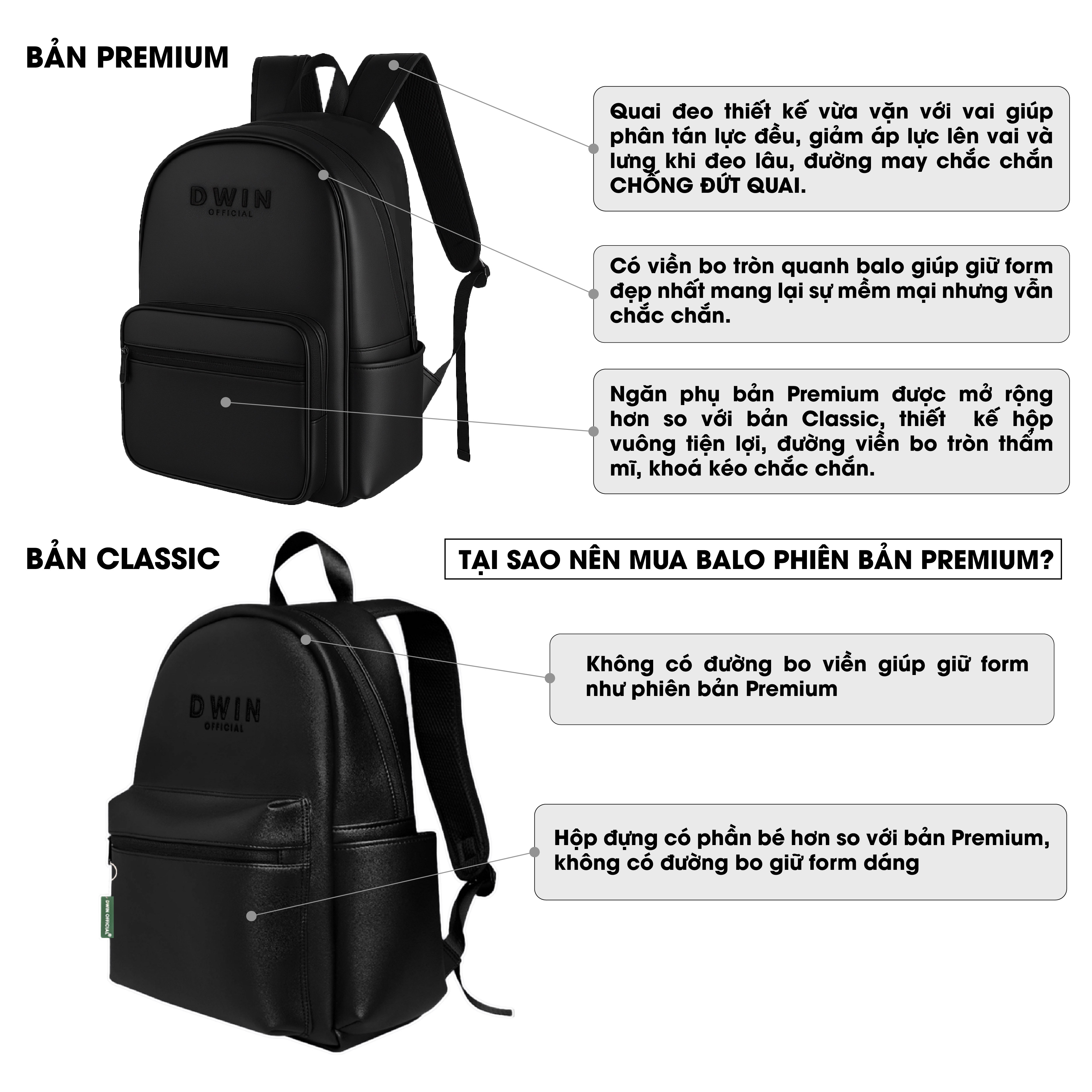 Balo da nam nữ thêu logo Dwin cặp Racer đi học thời trang học sinh hàn ...