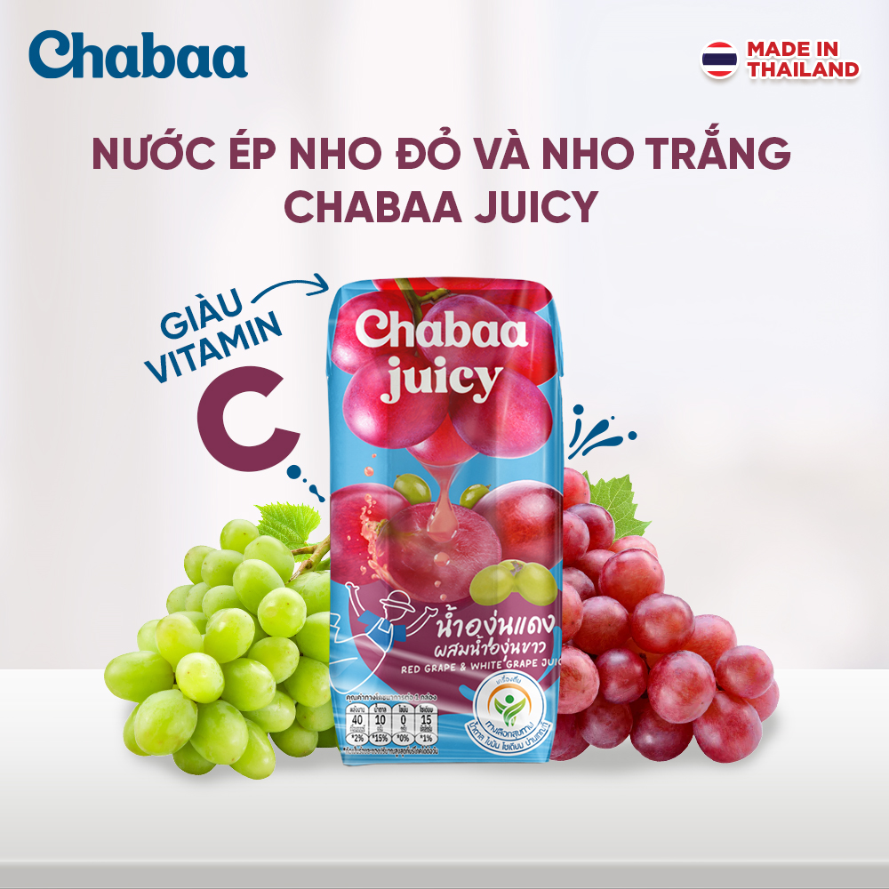 LỐC NƯỚC ÉP NHO ĐỎ VÀ NHO TRẮNG CHABAA JUICY 3 HỘP x 180ML | Shopee Việt Nam