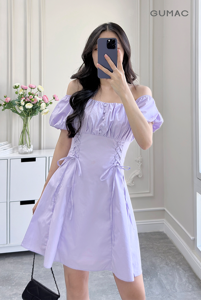 Đầm Nữ Gmorning - GUMAC Form A Xòe Tay Phồng Xếp Ly Ngực Thanh Lịch ...