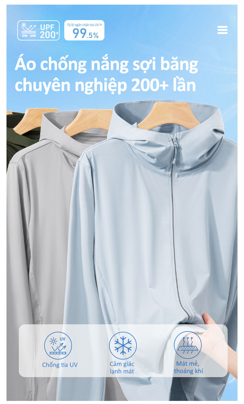 HeaSmile áo nam chống nắng UPF cao lụa lạnh nhẹ thoáng hỗ trợ bảo vệ da ...
