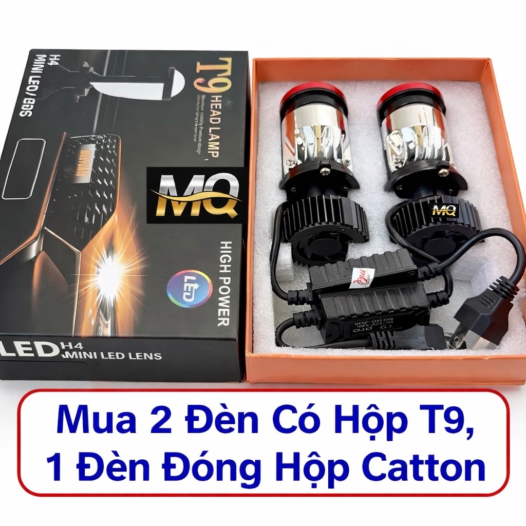 Đèn Pha Led Bi Cầu T9 Pro mQ - LED H4 ( Ko Lắp Điện Máy ) Cho Xe Máy ...