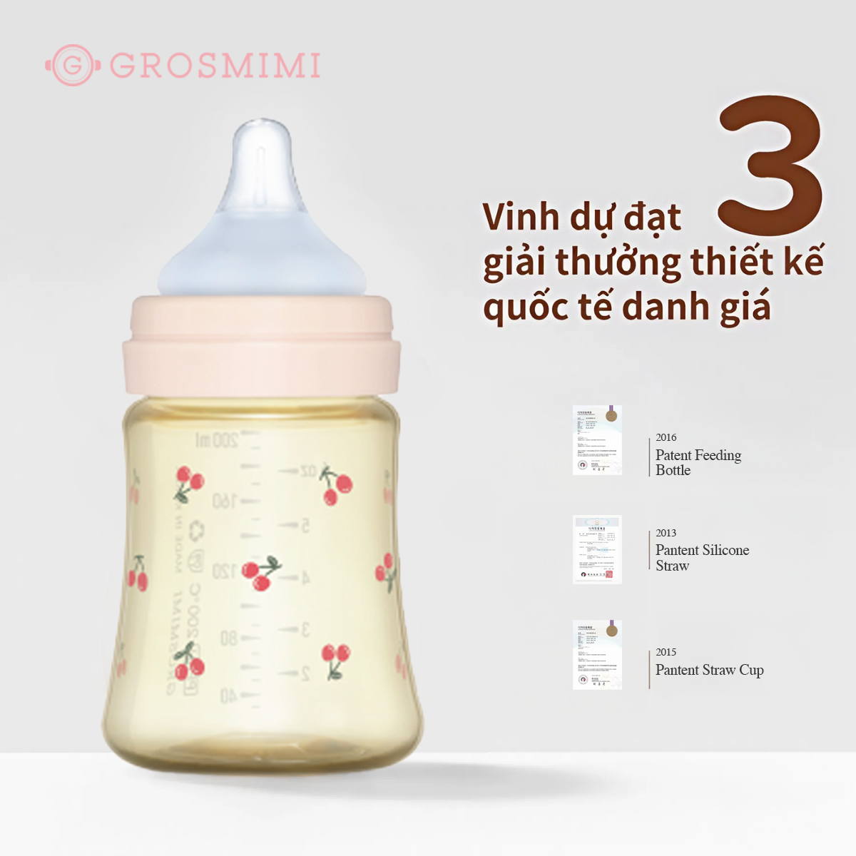 Bình Sữa Cho Bé Grosmimi PPSU 200/300ml Chất Liệu Nhựa Cao Cấp , An ...