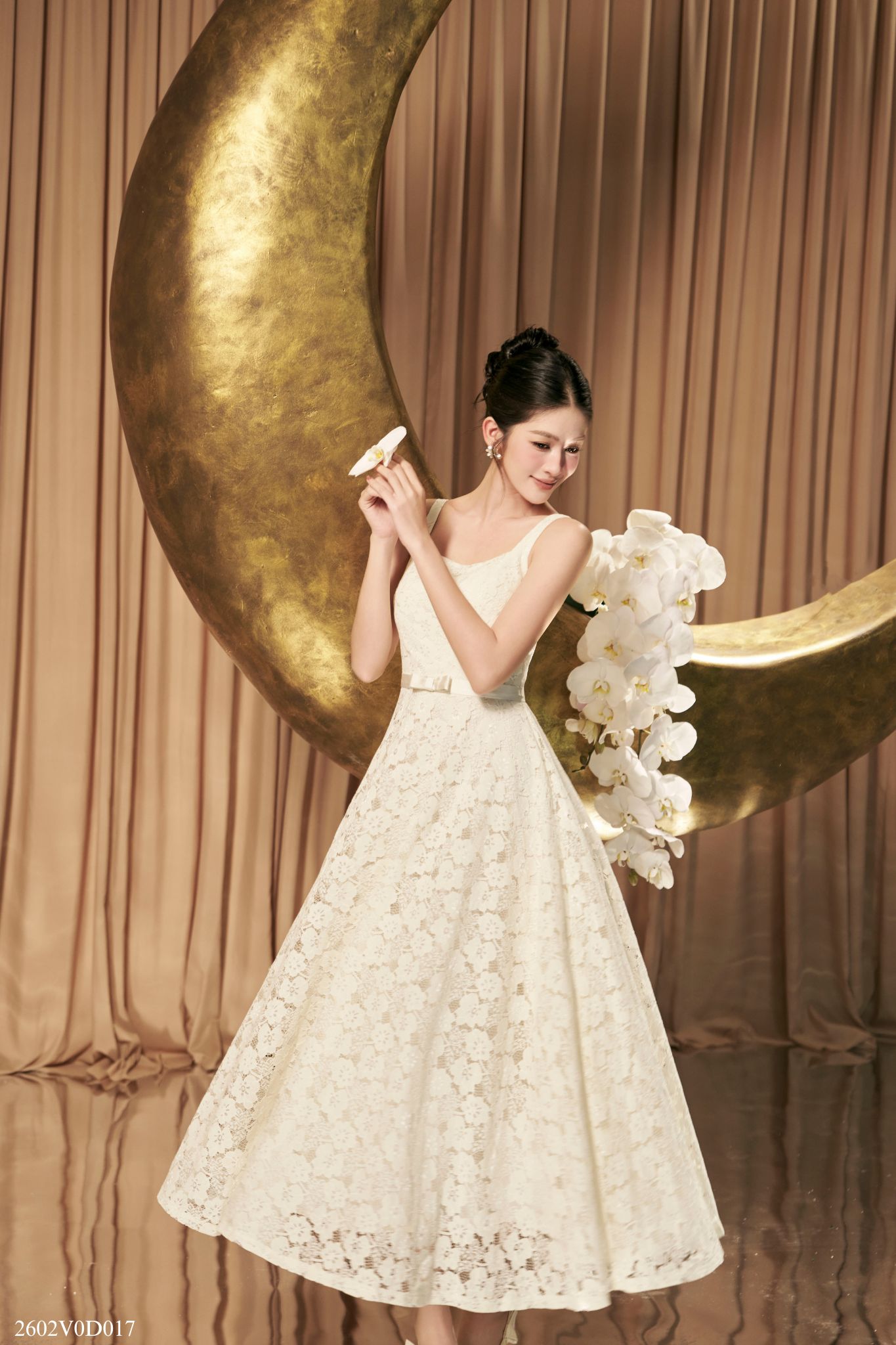 [BST Selene] TIINSTORE Váy đầm ren nữ dự tiệc thiết kế cổ U sát nách ...