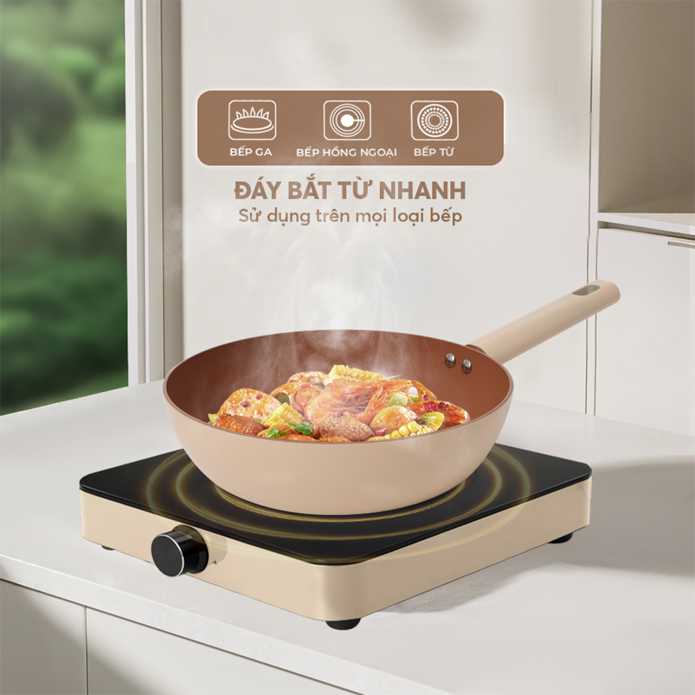 Chảo chống dính Ceramic Elmich EL5980BE size 20, 24, 26, 28cm ( Dày 3 ...