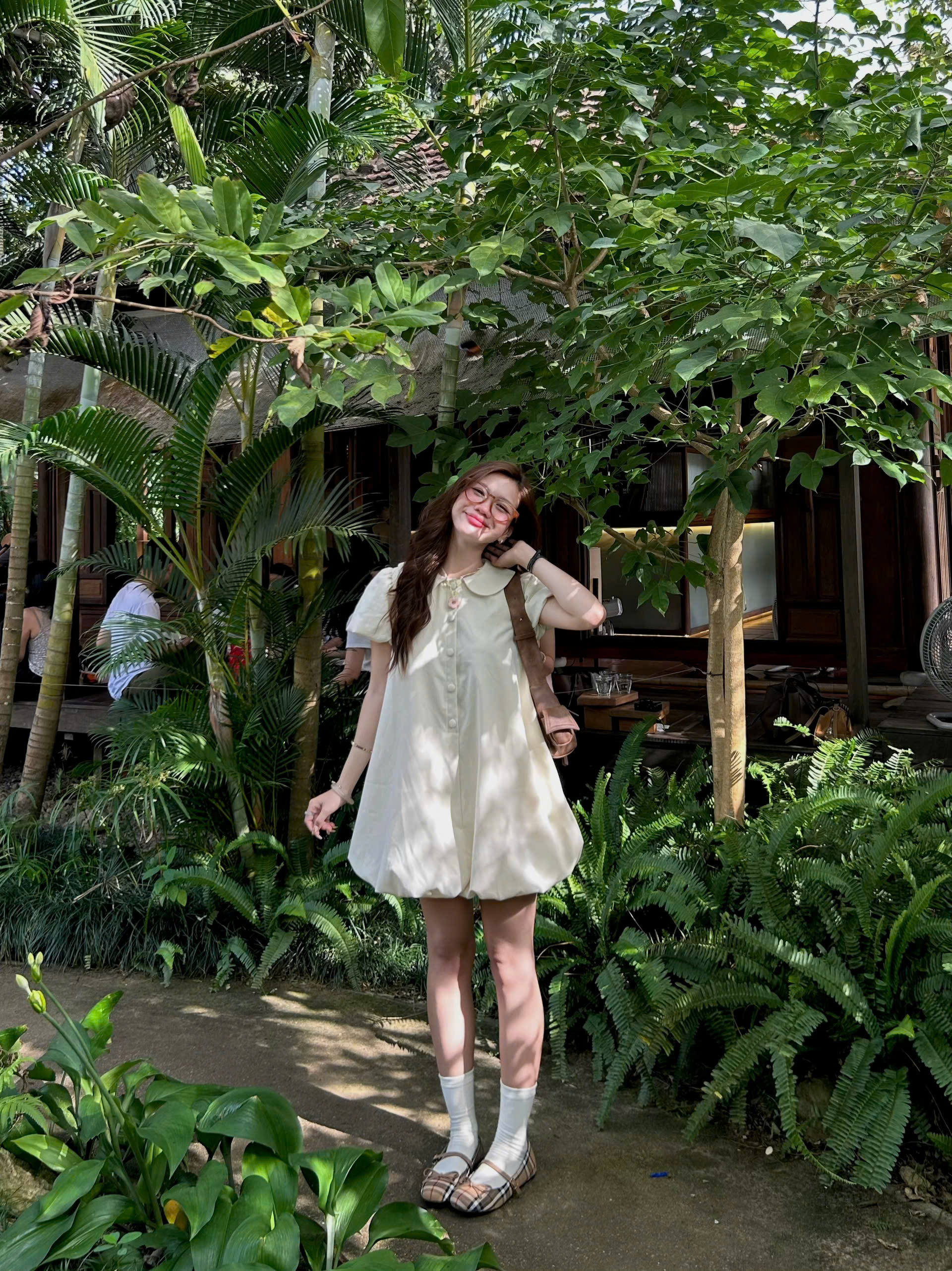 (KÈM QUẦN BẢO HỘ) Váy babydoll bí cúc bọc tay phồng BUBBY Dress ...