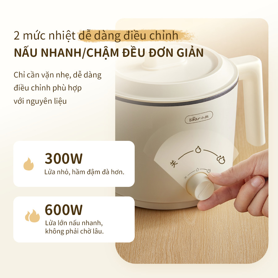 Nồi Lẩu Điện Mini Bear Đa Năng DRG-V17G5, Dung Tích 1.2L, Chống Dính, 2 ...