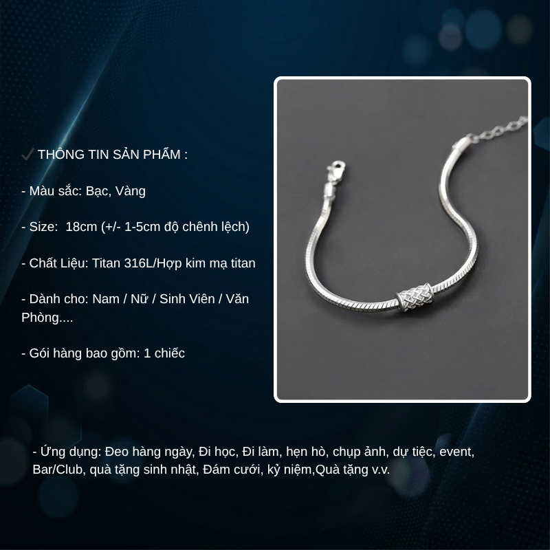 Vòng tay nam unisex titan không gỉ mặt trụ tròn Punstore thời trang trẻ ...