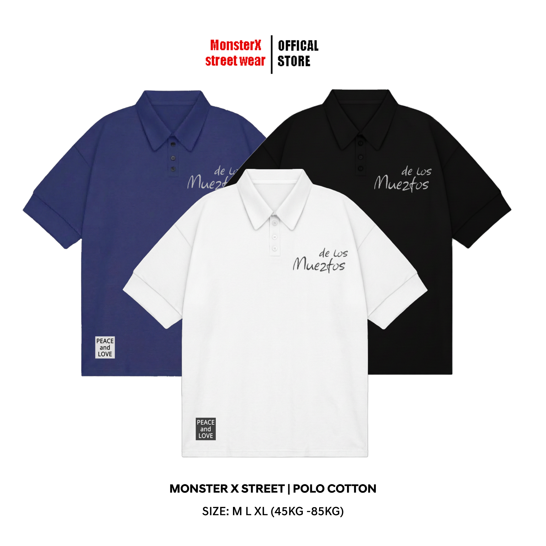 Áo POLO 3Khuy Deloss phông MONSTER X STREET vải cotton phông tay lỡ nam ...