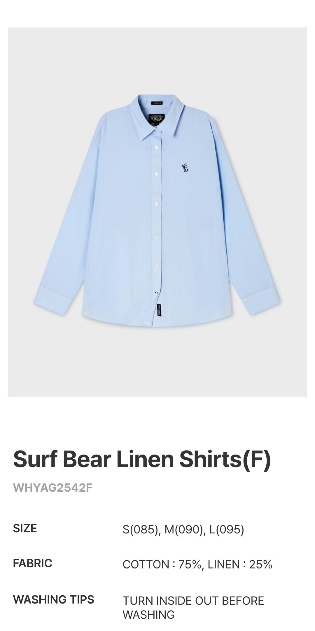 Áo Sơ Mi WHO.A.U Surf Bear Linen Shirts(F)_WHYAG2542F | Shopee Việt Nam