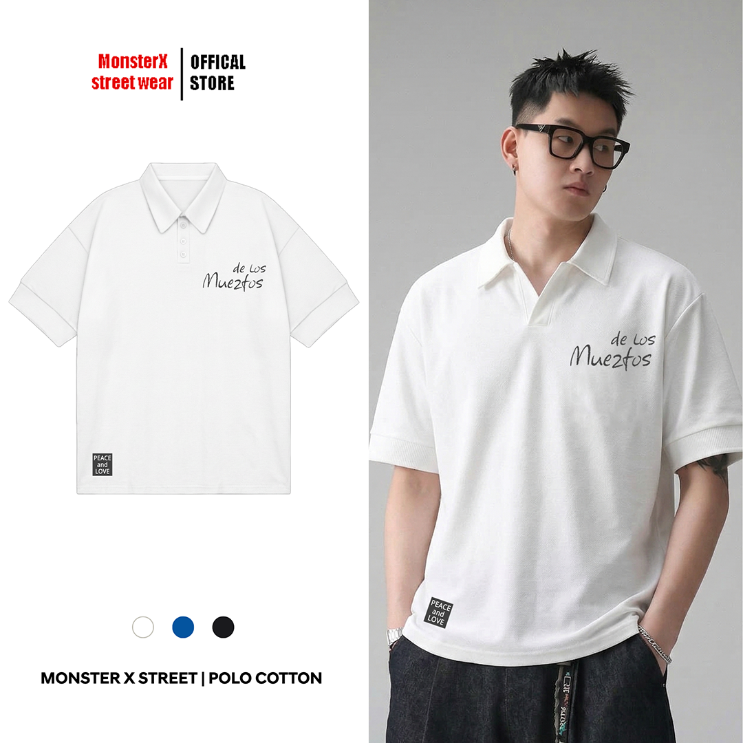 Áo POLO 3Khuy Deloss phông MONSTER X STREET vải cotton phông tay lỡ nam ...