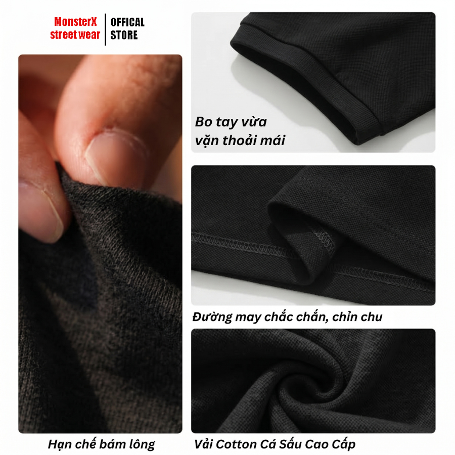 Áo POLO 3Khuy Deloss phông MONSTER X STREET vải cotton phông tay lỡ nam ...