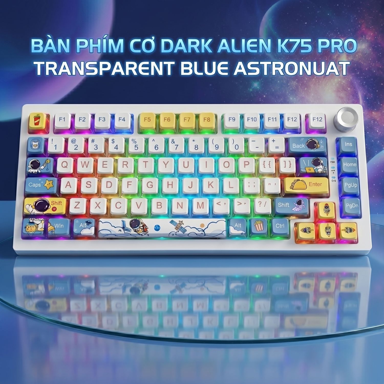Bàn Phím Cơ DARK ALIEN K75 PRO Multi Modes Linear Switch Núm Xoay ...
