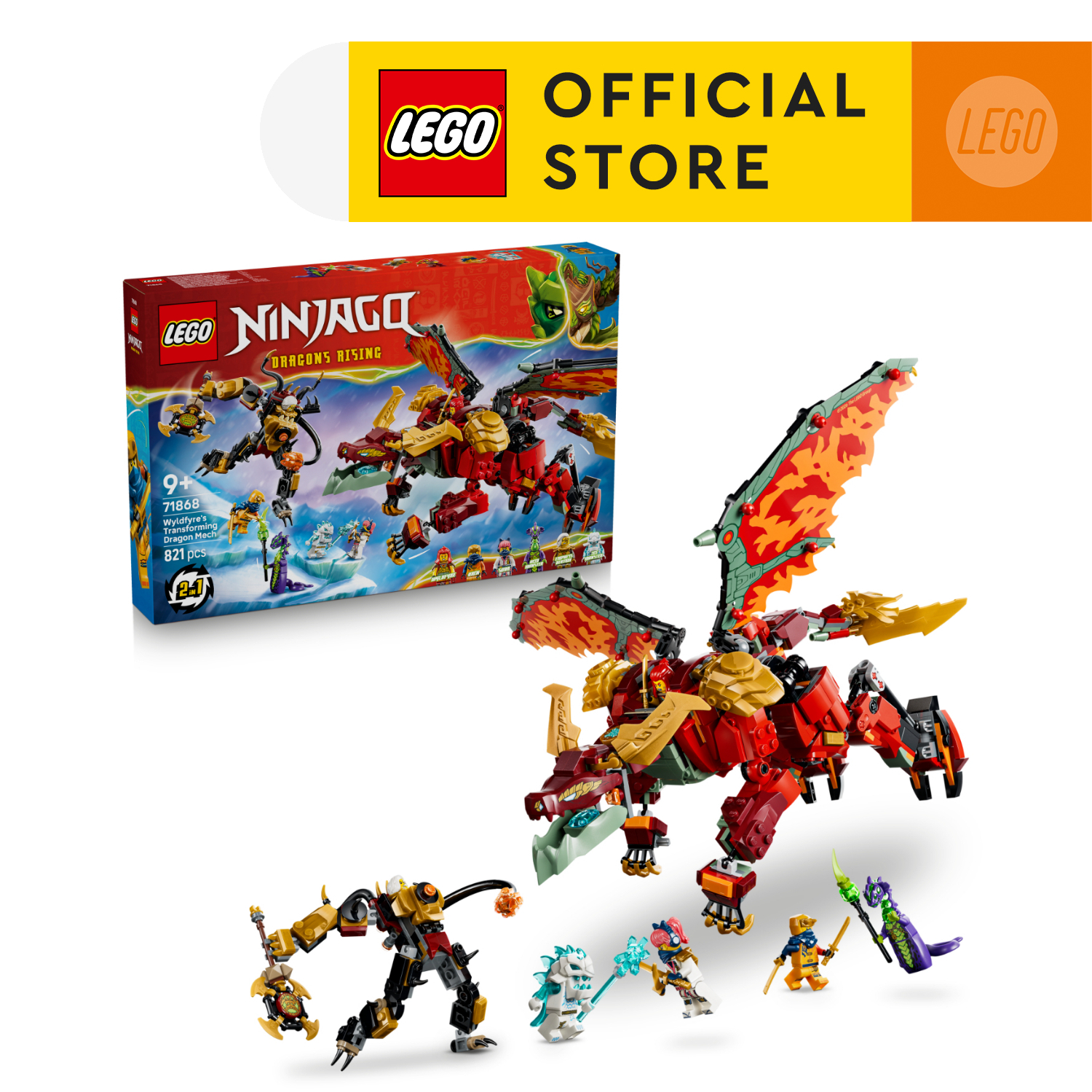 LEGO NINJAGO 71868 Đồ Chơi Lắp Ráp Chiến Giáp Rồng Biến Hình Của ...
