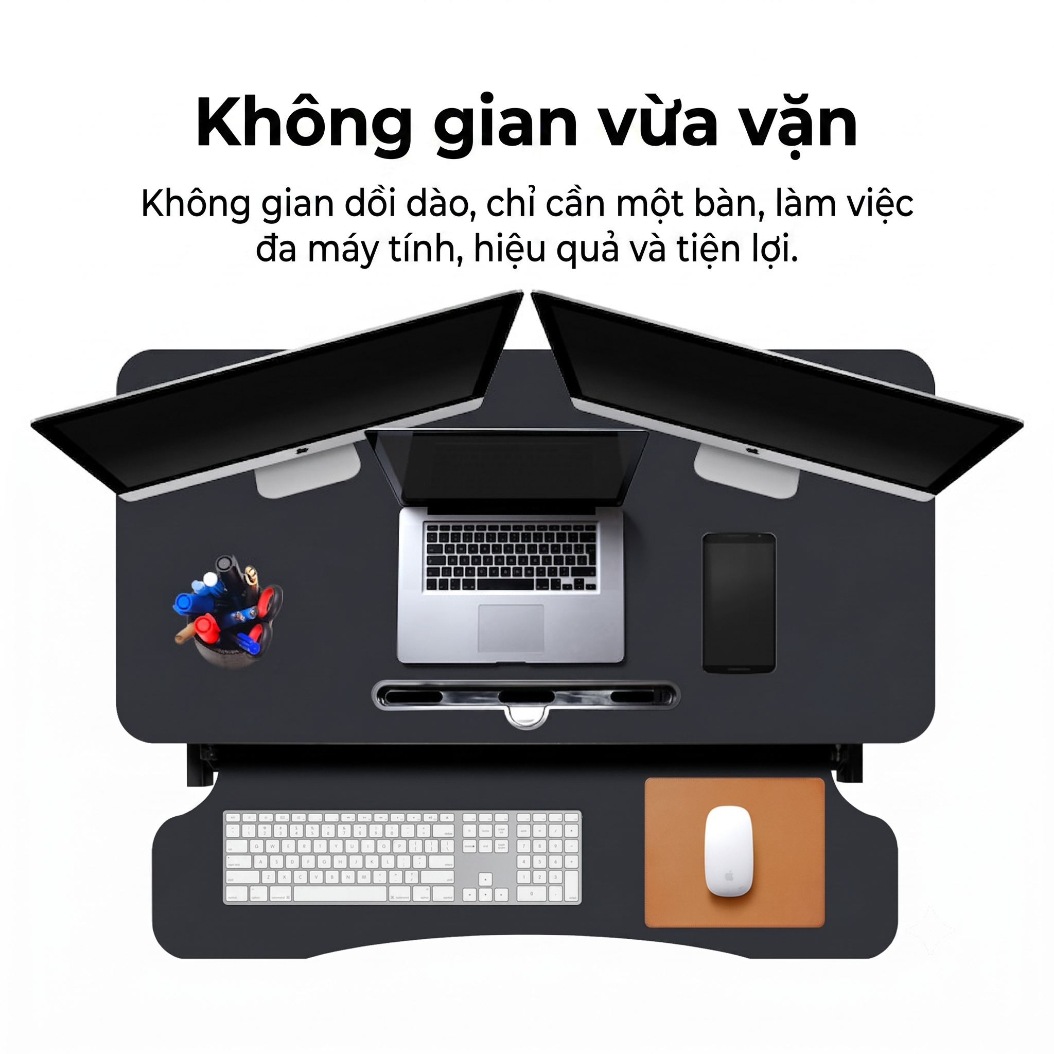 ZEN Bàn nâng hạ ngồi đứng linh hoạt, khung thép chữ X chắc chắn, hai ...
