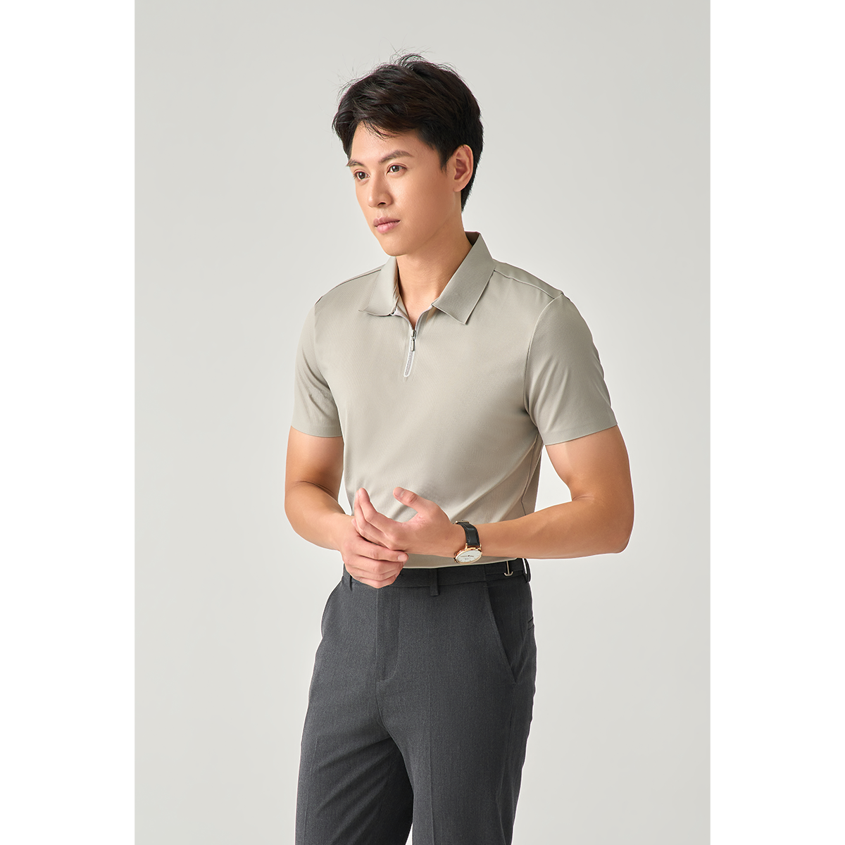 Áo Polo Nam KRIK Form Regular Chất Liệu Co Giãn Thoải Mái Thiết Kế Khóa ...