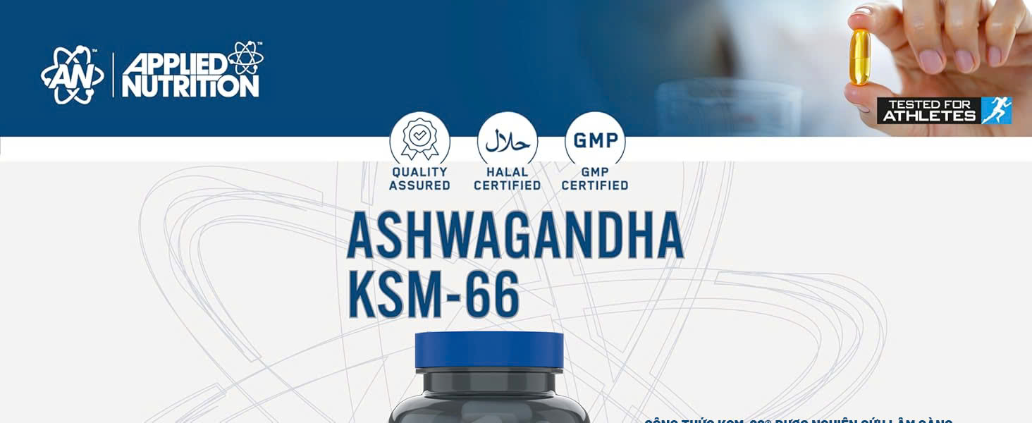 Ashwagandha KSM-66 300mg sâm Ấn Độ Applied Nutrition 60 viên | Shopee ...