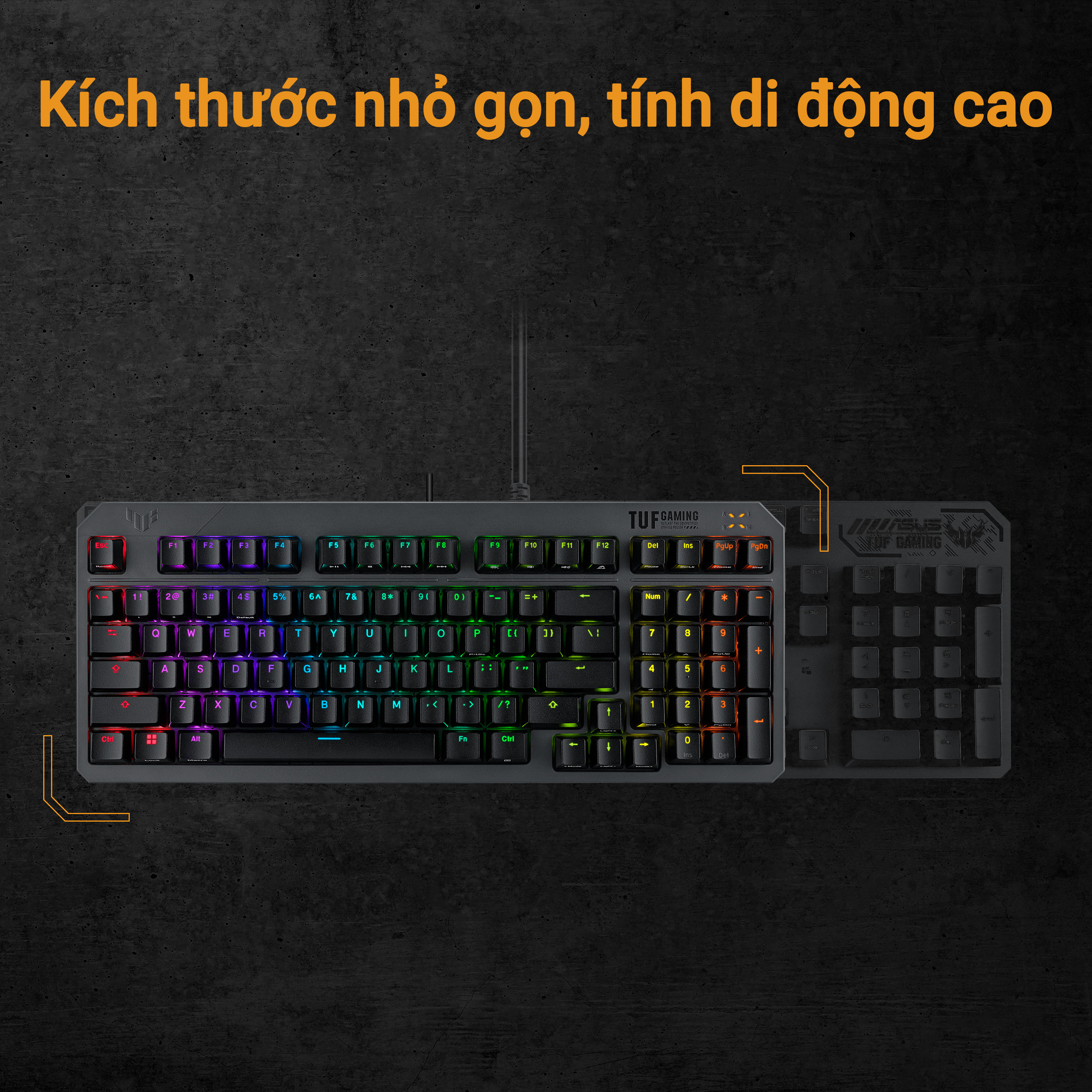 Bàn phím cơ Asus TUF K3 Gen II Black (USB/ABS/RGB) - bảo hành 24 tháng ...