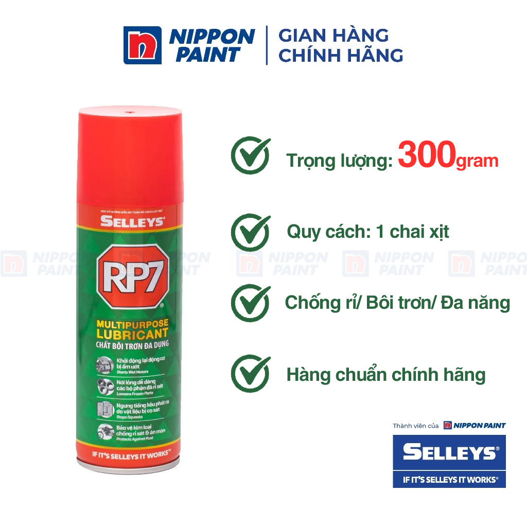 Chai xịt chống rỉ và bôi trơn RP7- Chính hãng SELLEYS - Trọng lượng ...
