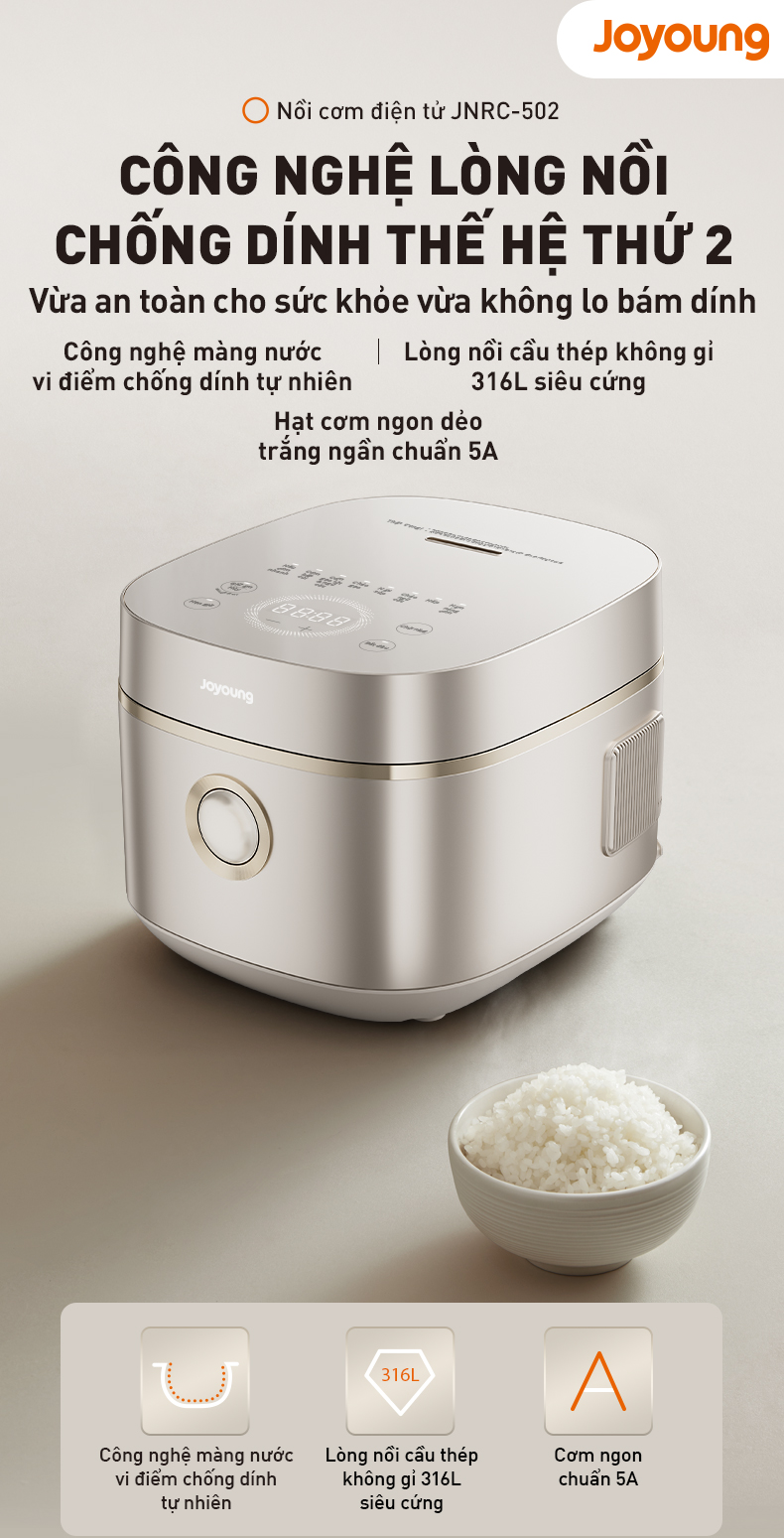[Livestream] Nồi cơm điện tử 1.8L Joyoung JNRC-502 | Chống dính tự ...