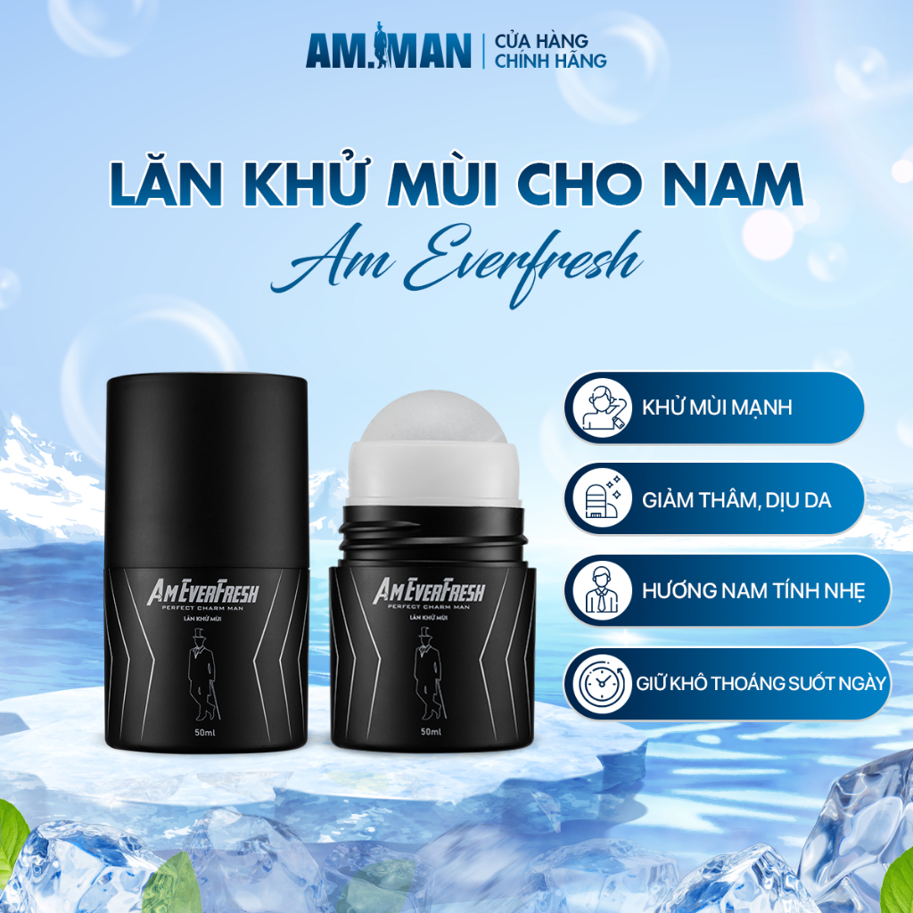 Lăn Khử Mùi AM-MAN Dành Cho Nam Giới Khử Mùi, Khô Thoáng, Kiểm Soát Mồ ...
