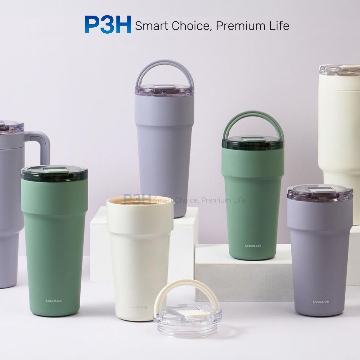 Bình giữ nhiệt LocknLock Metro Cafe Top Handle phủ sứ LHC4416 710ml / LHC4419 900ml có quai xách ...