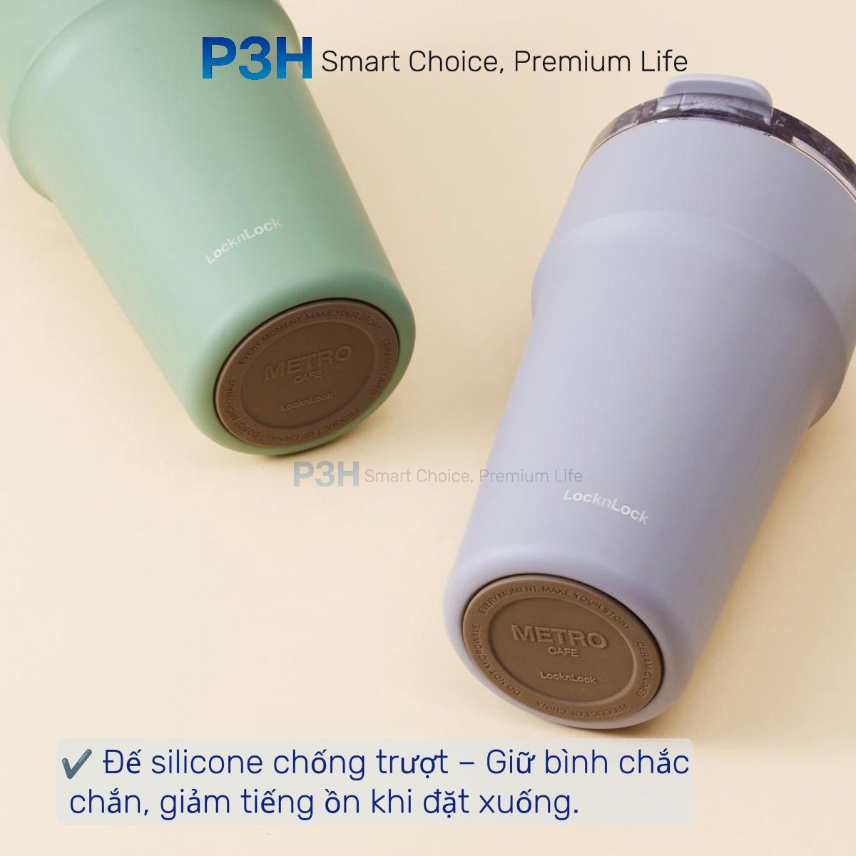 Bình giữ nhiệt LocknLock Metro Cafe Top Handle phủ sứ LHC4416 710ml / LHC4419 900ml có quai xách ...