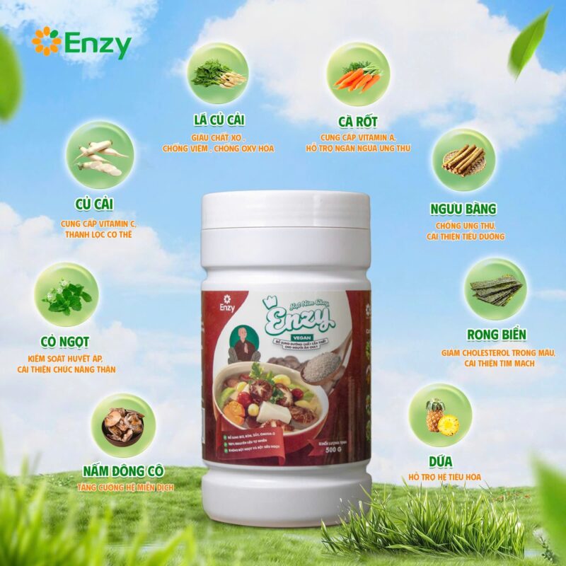 Hạt nêm chay Enzy Food hũ 500g, Không Chất Điều Vị, Gia Vị Thuần Chay ...
