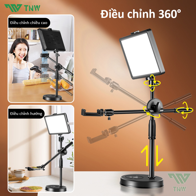 TNW Bộ Quay Video Để Bàn Xoay 360° Đèn Livestream Quay Video Chân Quay ...