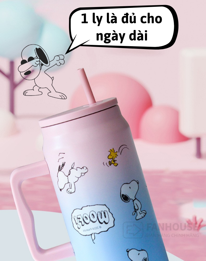 Ly giữ nhiệt Snoopy 1500ml cốc nước giữ nhiệt thể thao inox 304 Fan ...