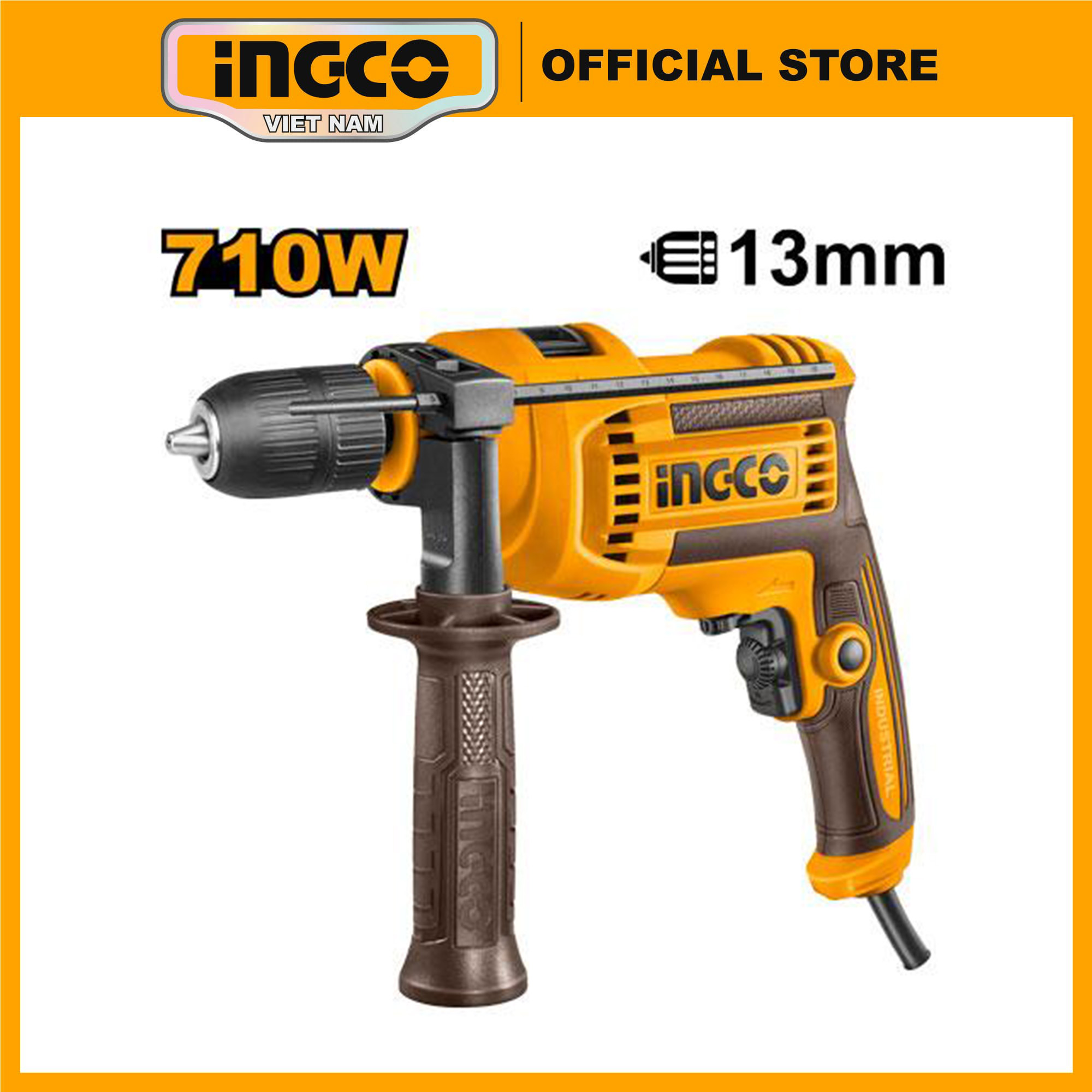 Máy khoan búa dùng điện 710W khoan tường khoan gỗ, khoan kim loại INGCO ...