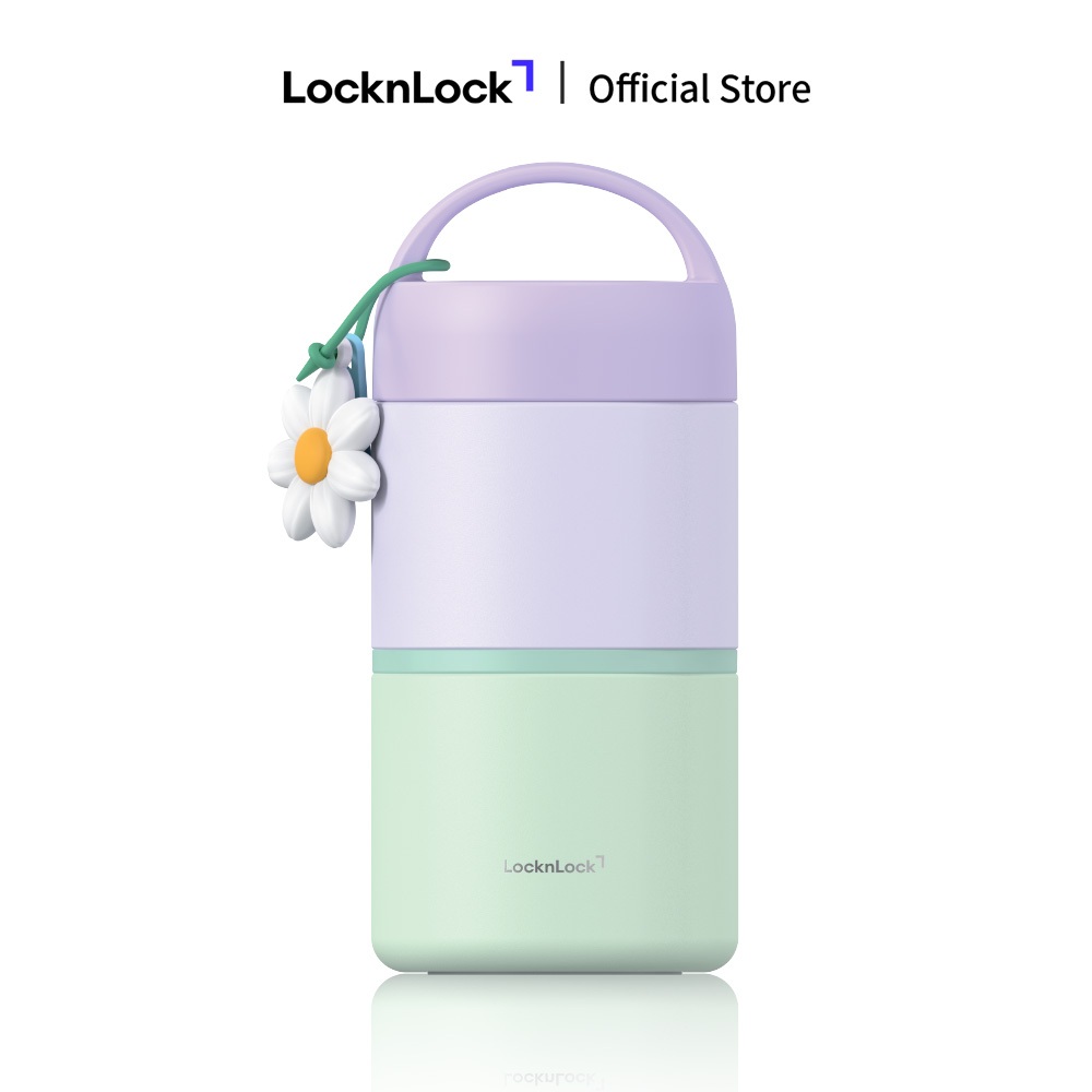 Bộ Hộp Cơm Giữ Nhiệt LocknLock Kèm Muỗng Hộp To 520ml, Hộp Nhỏ 330ml Chính Hãng LHC8055VOL ...