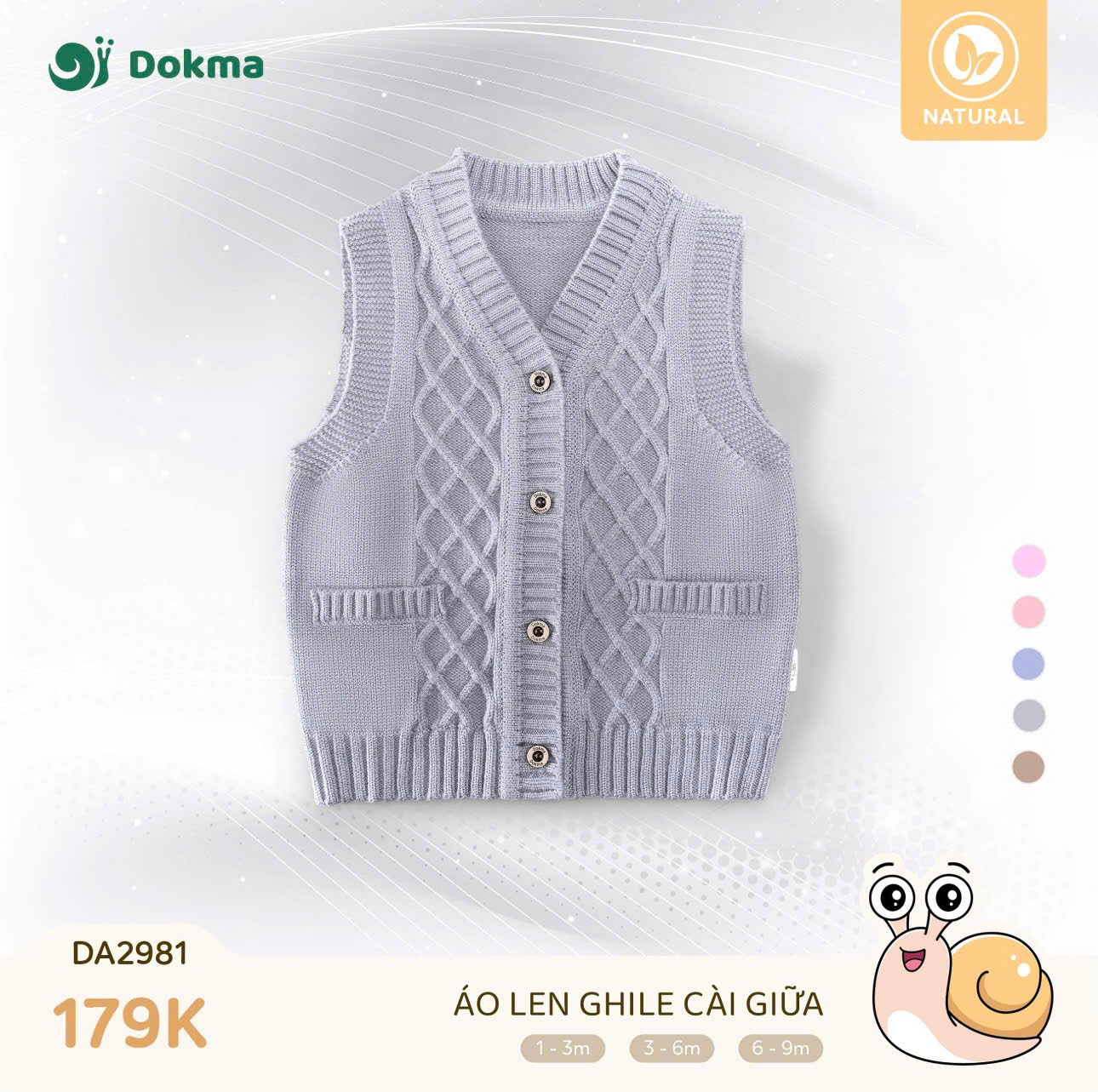 Áo len ghile cài giữa Dokma DA2981 ( NB-6M) chất len tự nhiên | Shopee ...