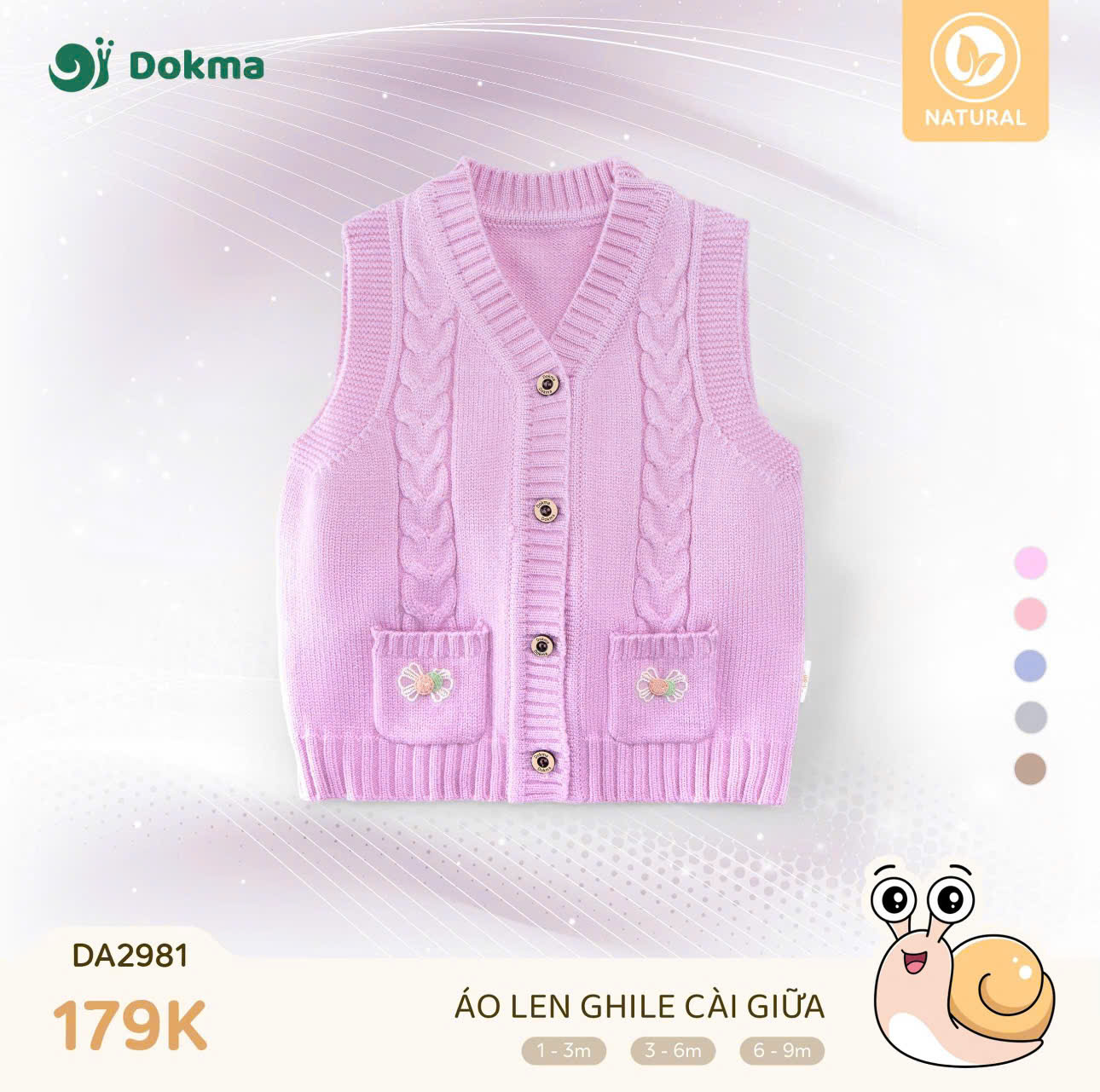 Áo len ghile cài giữa Dokma DA2981 ( NB-6M) chất len tự nhiên | Shopee ...