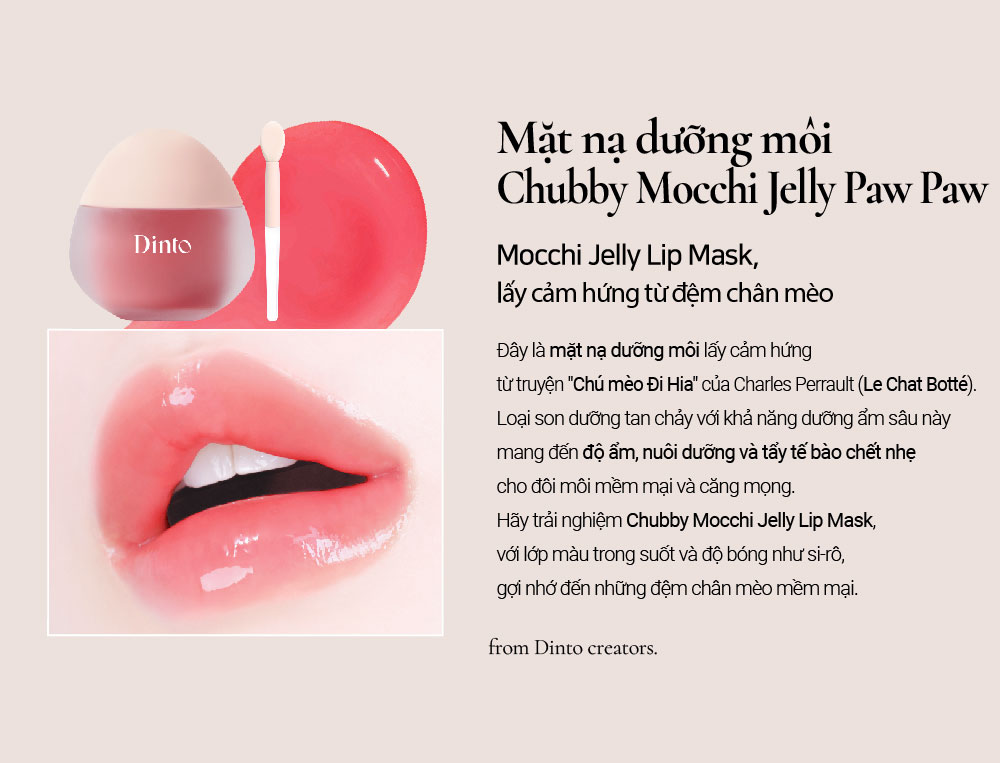 [Võ Hà Linh x Dinto] Set ủ môi Dinto Chubby Mochi 10gam + son tint bóng ...