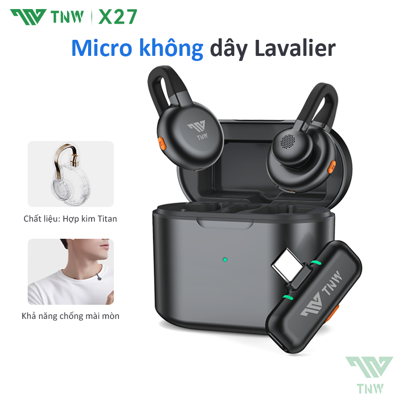 TNW X27 Mic thu âm không dây cài áo lọc tiếng ồn Micro không dây Mic ...