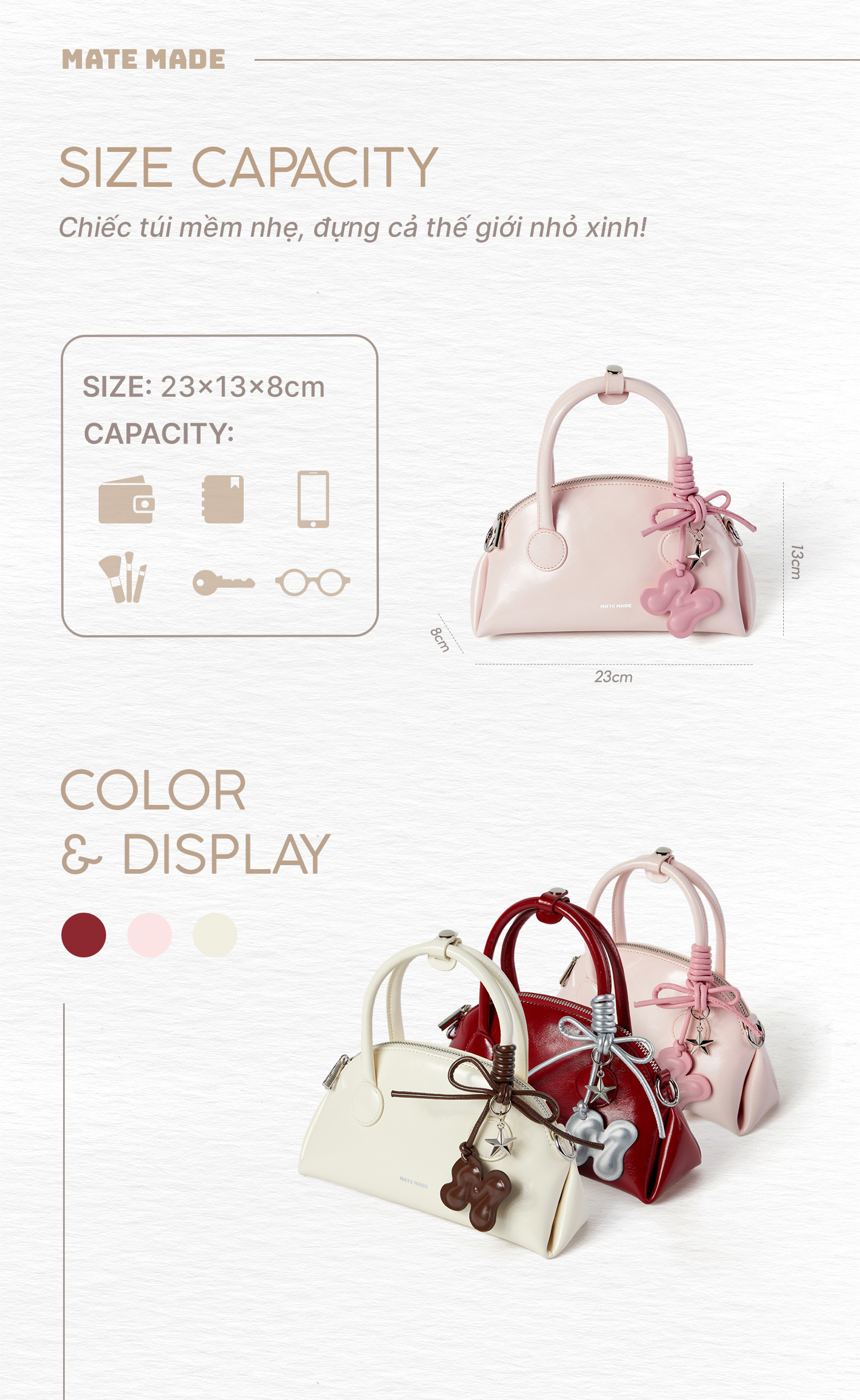 [CHRISTMAS DEAL] MATEMADE Túi Xách - Túi Xách Nữ Macaron Bag Cầm Tay Thời Trang - Size 23 ...