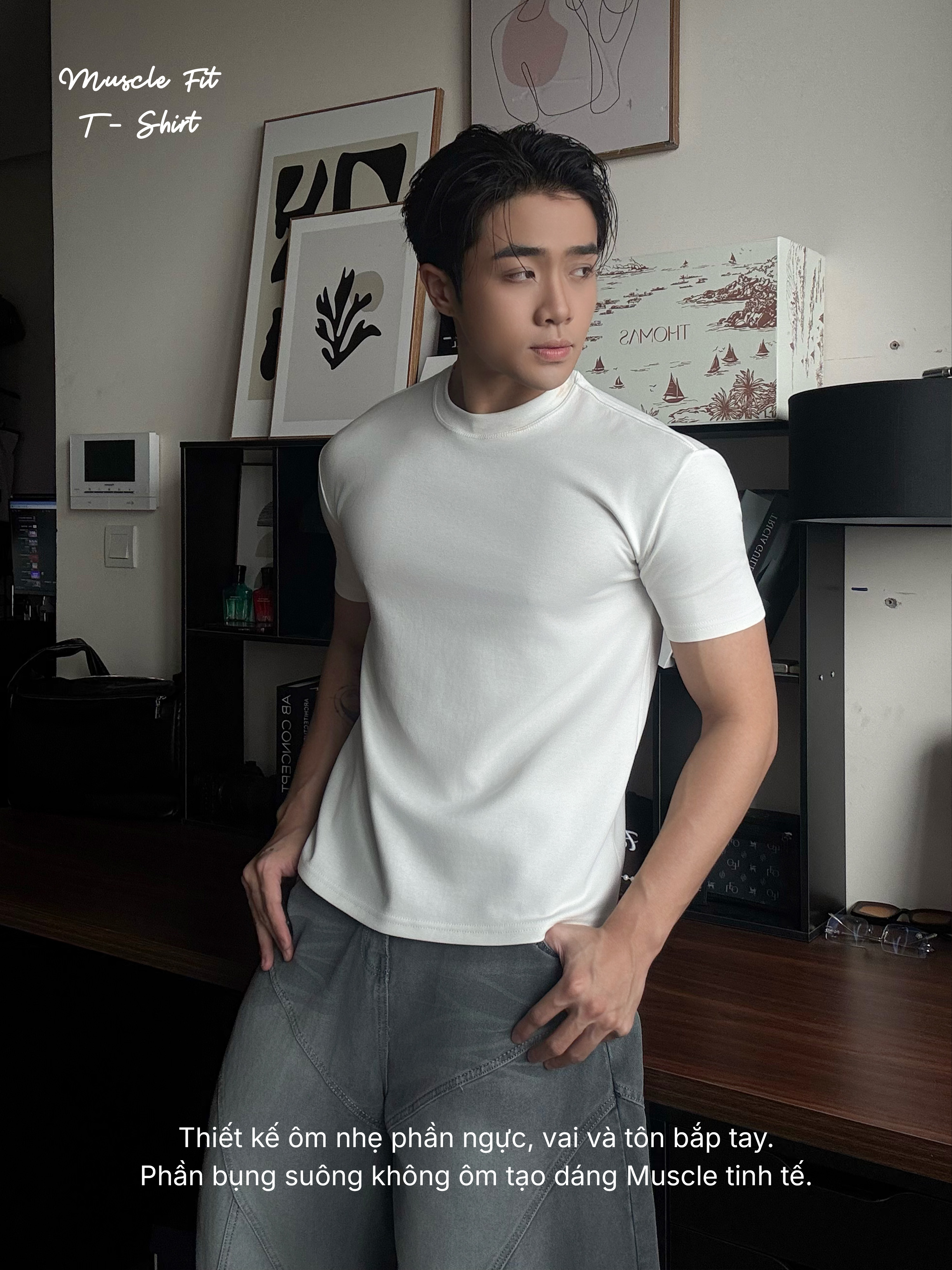 Áo thun nam Muscle Fit vải Cotton Hàn mềm mịn tôn dáng - JT2503 ...