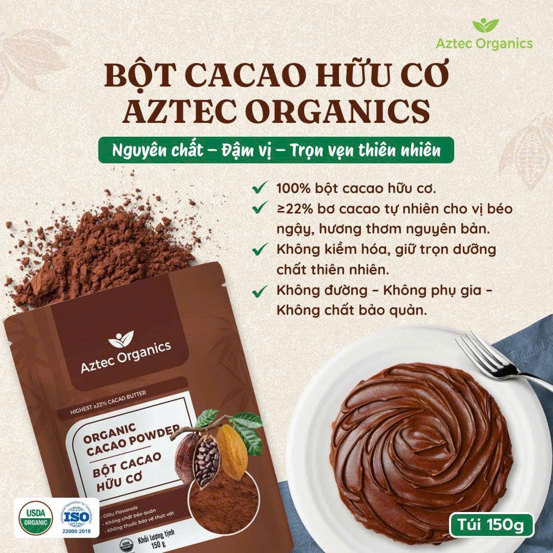 BỘT CACAO HỮU CƠ AZTEC ORGANICS 150g | Shopee Việt Nam
