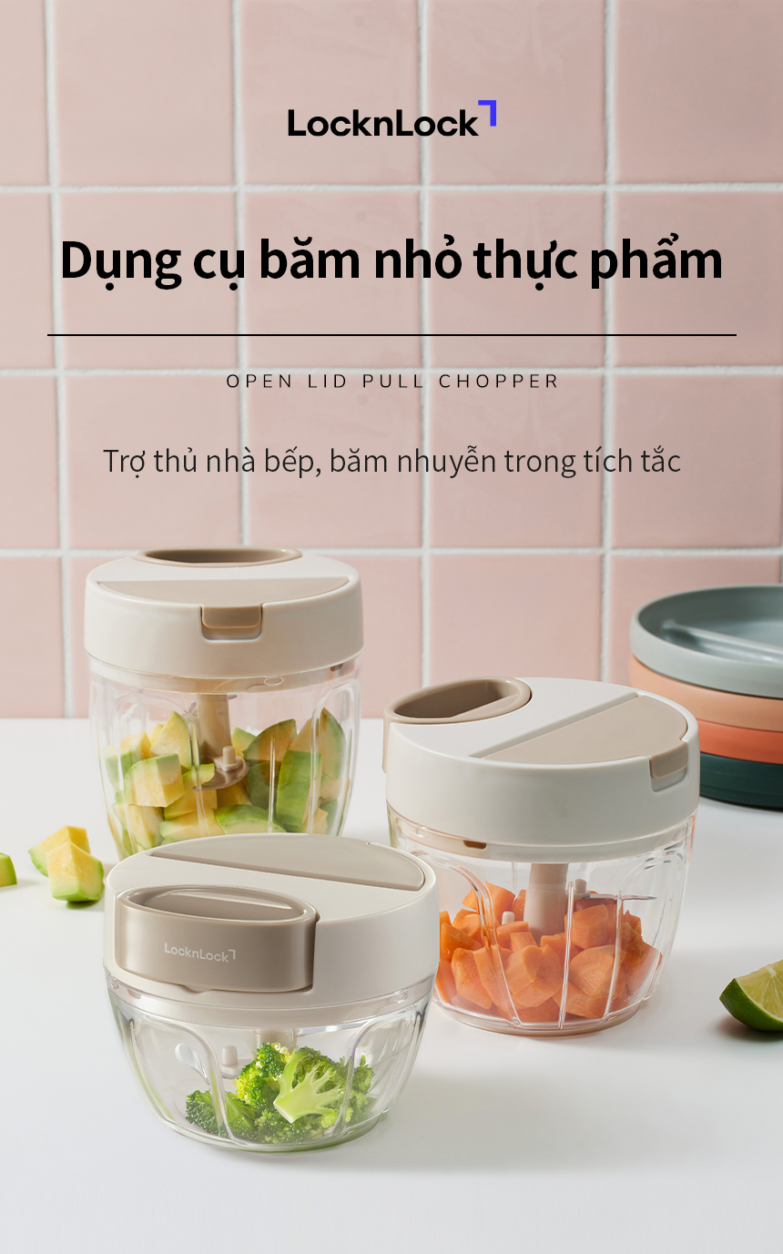 Dụng Cụ Xay Tỏi Ớt LocknLock, Hàng Chính Hãng, Kéo Tay - JoyMall