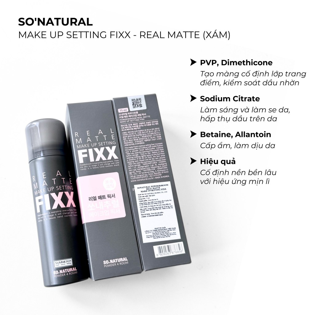 XỊT KHOÁ NỀN MAKEUP SO NATURAL ALL DAY TIGHT MAKE UP SETTING FIXX 75ml ...