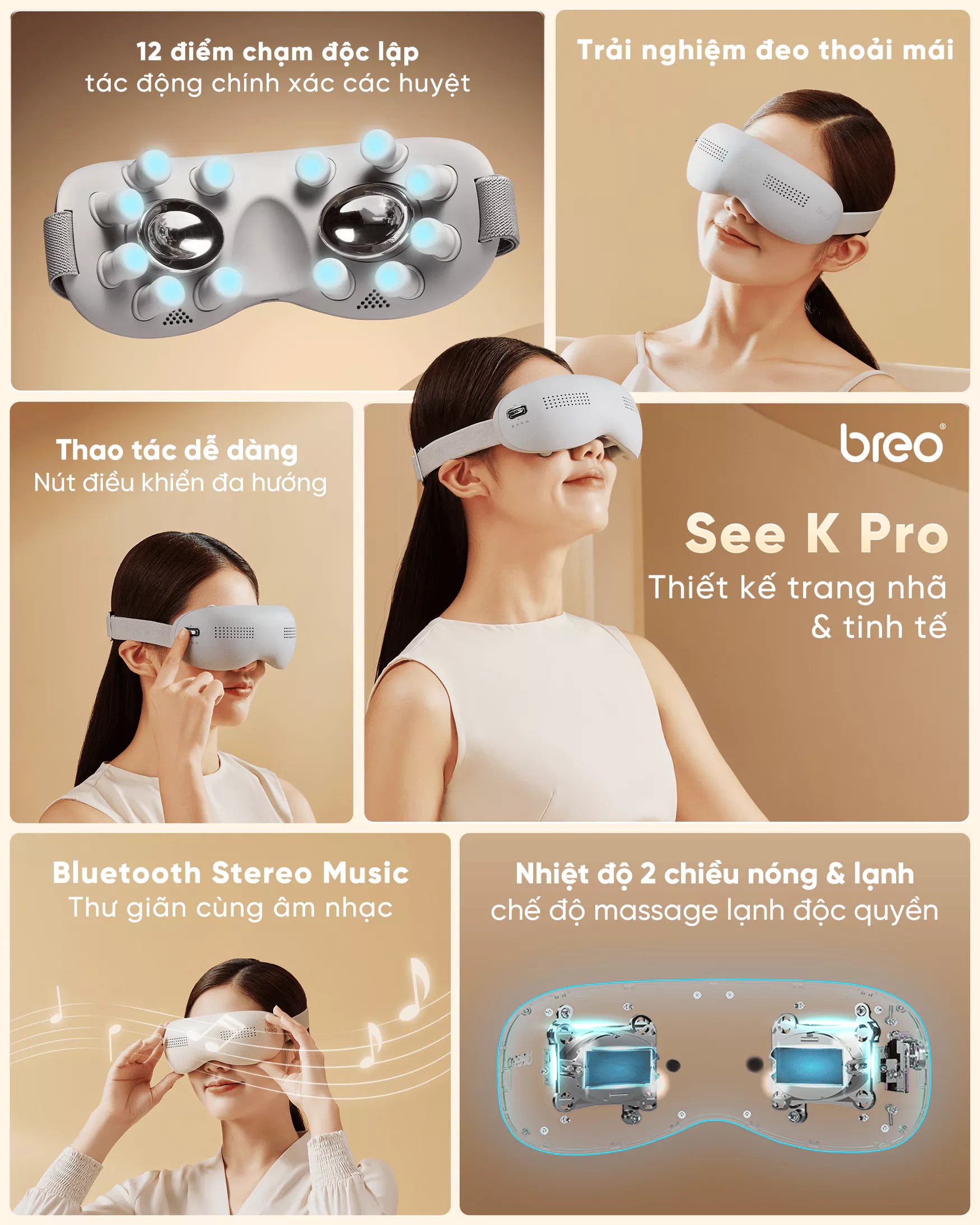 Máy massage mắt Breo See K Pro - Giảm Thâm Nhức Mỏi Mắt - Chườm Lạnh Và Nóng | Shopee Việt Nam