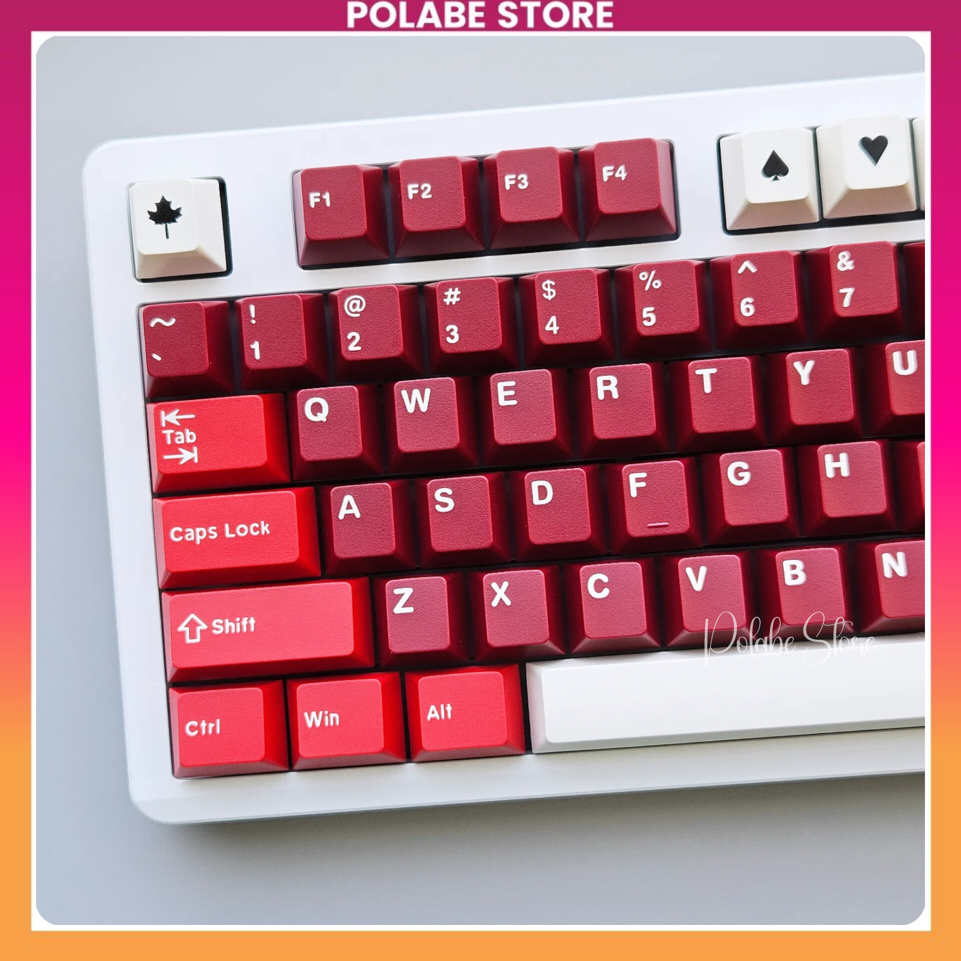 Keycap Jamon cherry profile keycap CMK Jamon Red White bàn phím cơ ...