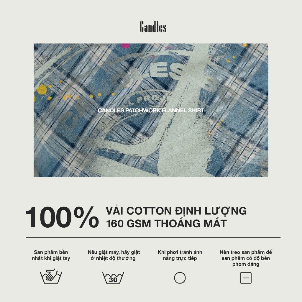 Áo Sơ Mi Candles Patchwork Flannel Shirt Oversize Unisex | Shopee Việt Nam