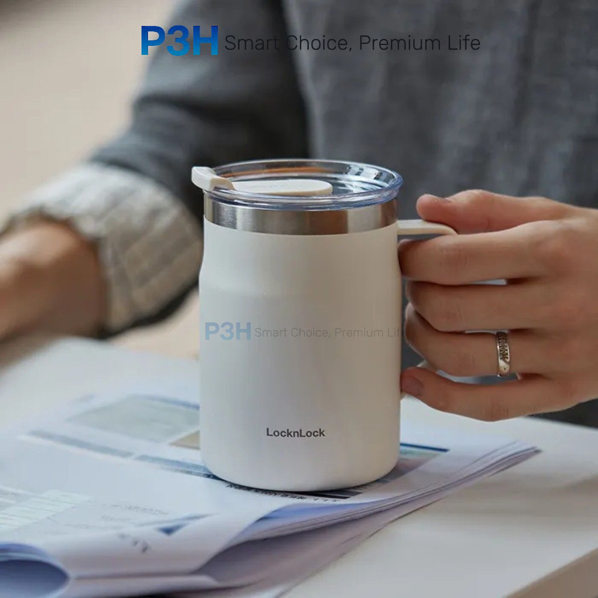 Ly giữ nhiệt Lock&Lock Metro Mug ca giữ nhiệt có quai cầm LHC4219 ...