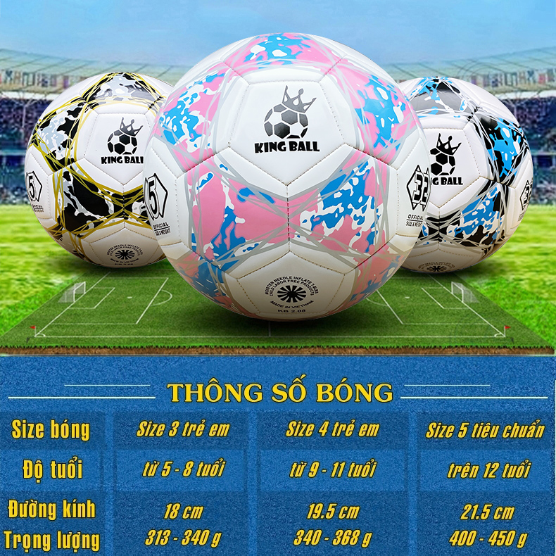 Bóng Đá Size Số 4 5 Chính Hãng King Ball Trái Banh Da Trẻ Em Học Sinh ...