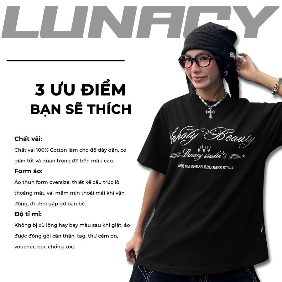[BST Tết 2026] Áo Thun Thêu UNHOLY Tee Phối Line Local Brand LUNACY ...