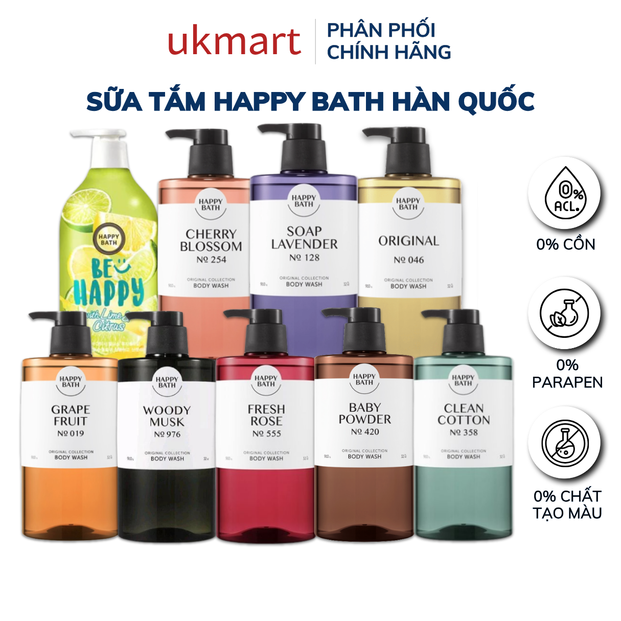 Sữa tắm Happy Bath Hàn Quốc 900g - 1200g (Happy cao cấp 910G) | Shopee ...