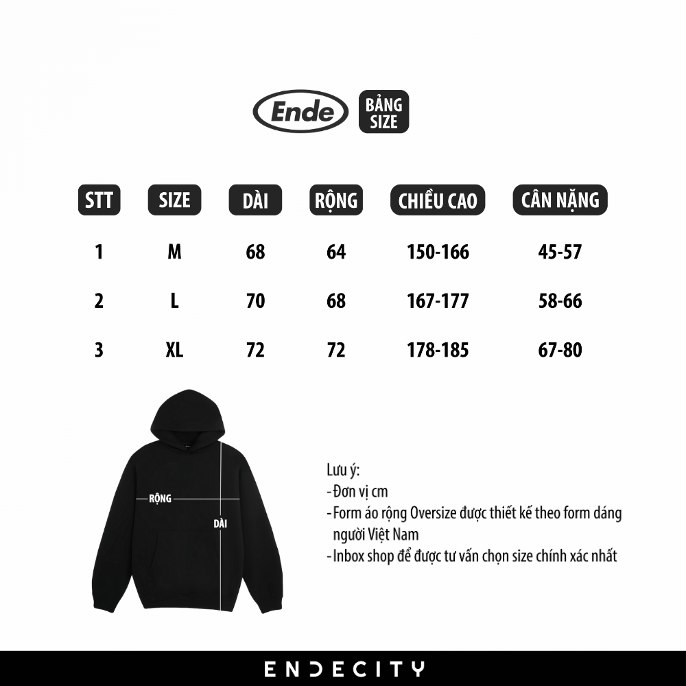 Áo Hoodie ENDE CITY Signature In nổi Cao su Nỉ bông 100% Cotton Cao cấp ...