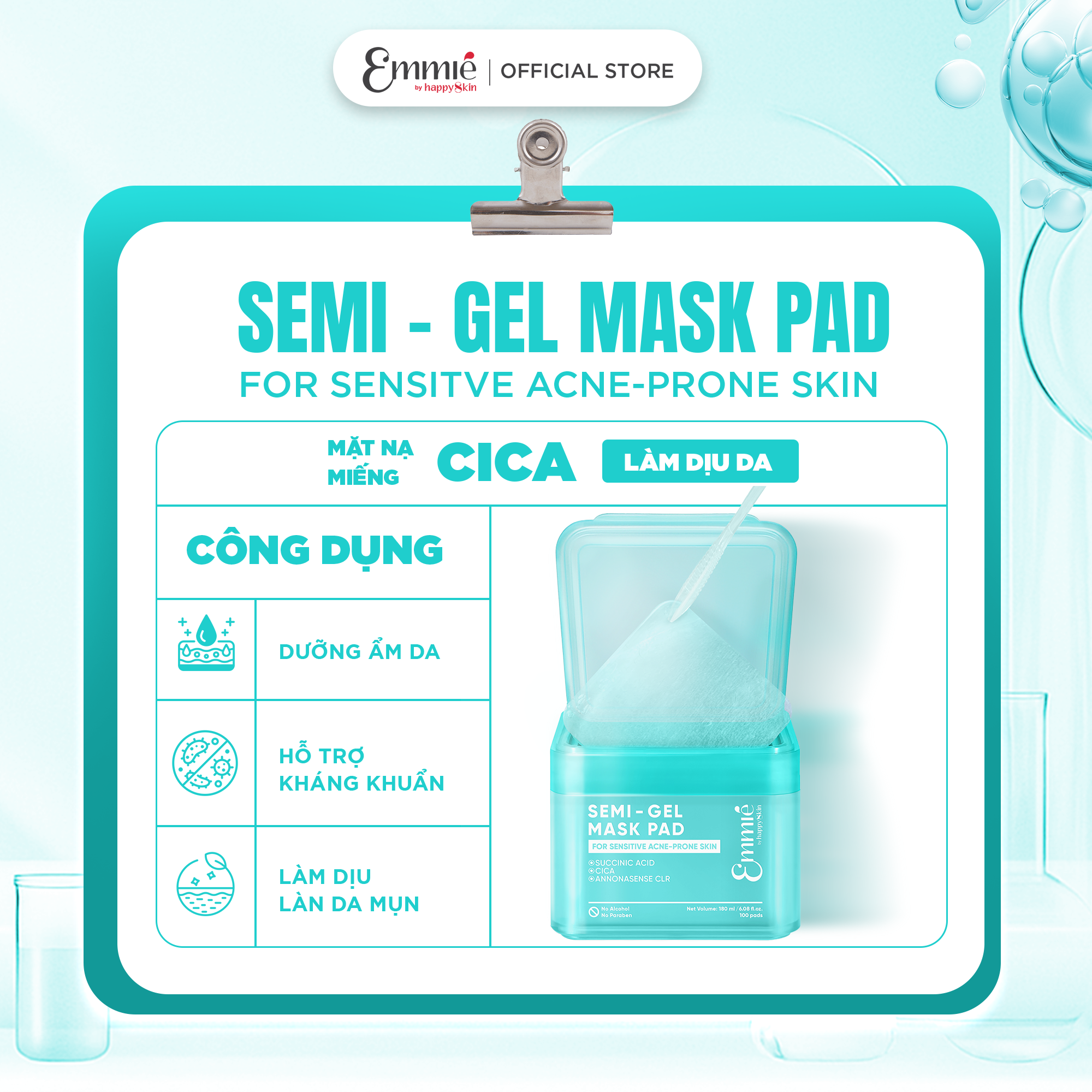 Hộp Mặt nạ 100 Miếng pad 5% NIA Sáng da Mờ thâm SEMI-GEL MASK PAD FOR ...